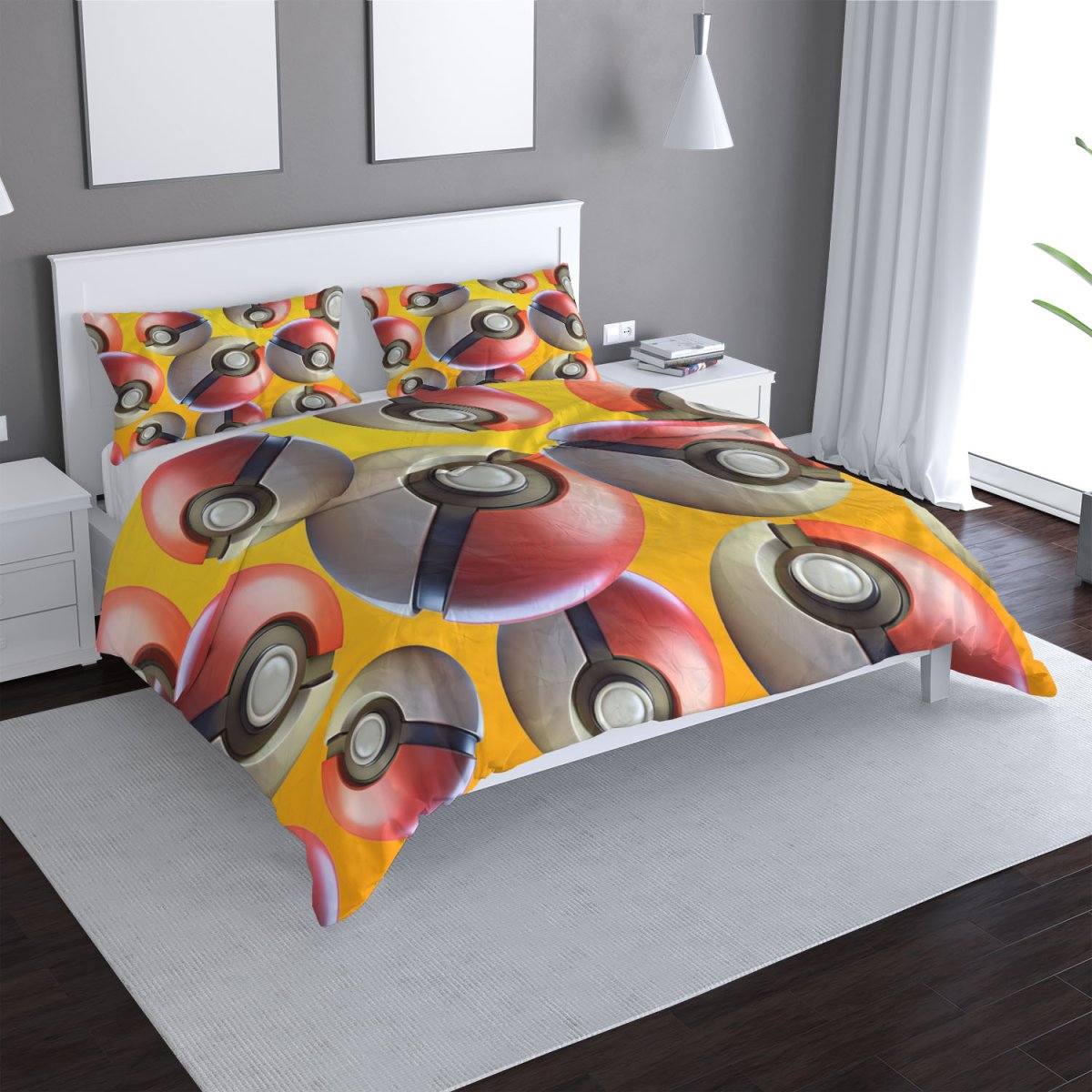 Saténové povlečení Pokemon ball Pattern - Sablio | Vyberte si povlečení ...