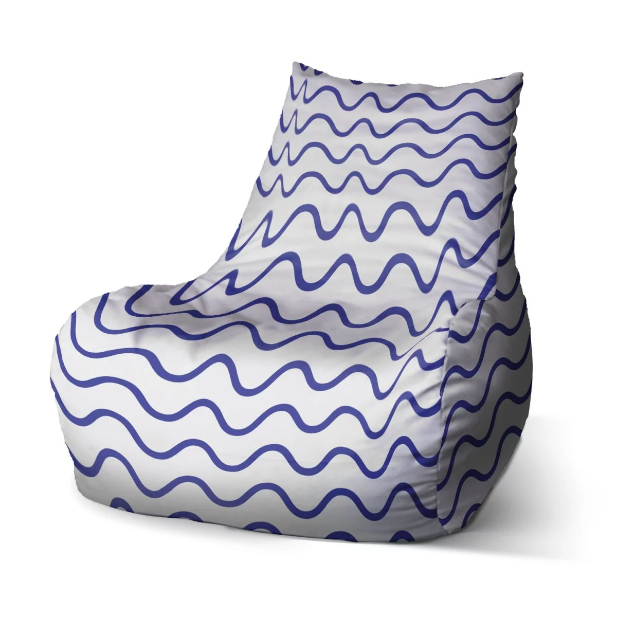 Sedací vak Bean Modré vlnky - Sablio | Vyberte si povlečení a lůžkoviny ...
